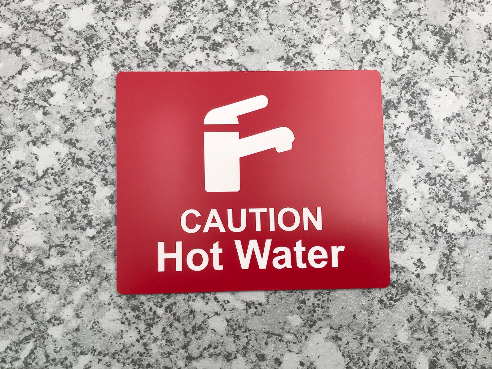 Caution Hot Water Sign: Adhesive Sticker, Metallic Silver/gold - Etsy