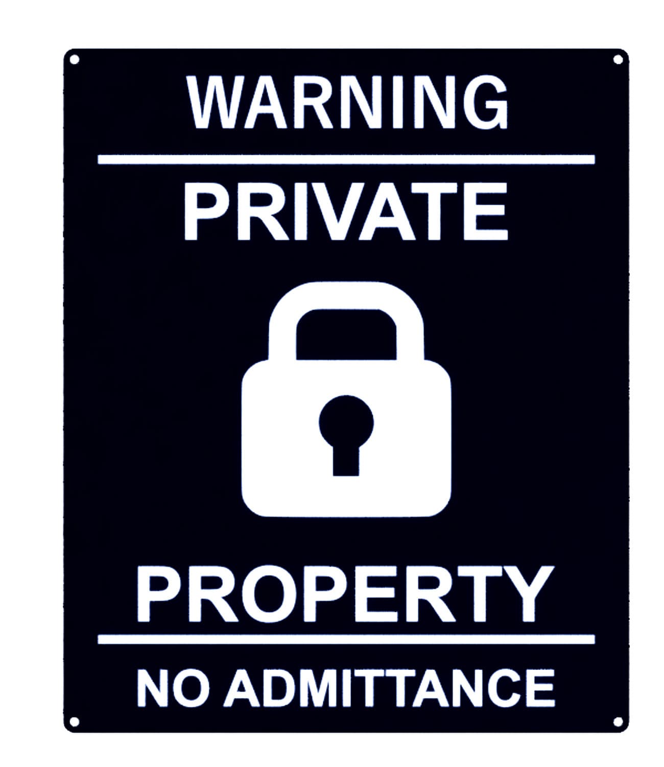 High Visibility Black and White Private No Admittance Sign - Etsy