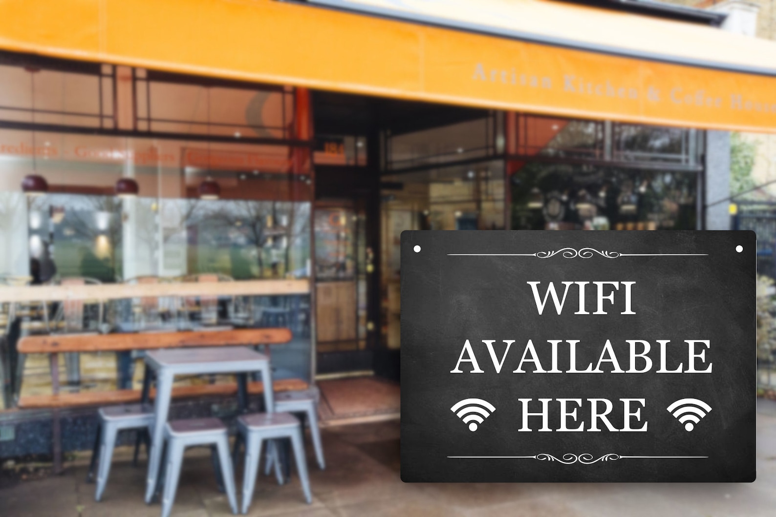 Wifi Available Here Sign, A5, Aluminium Composite, UV Printed, Outdoor ...