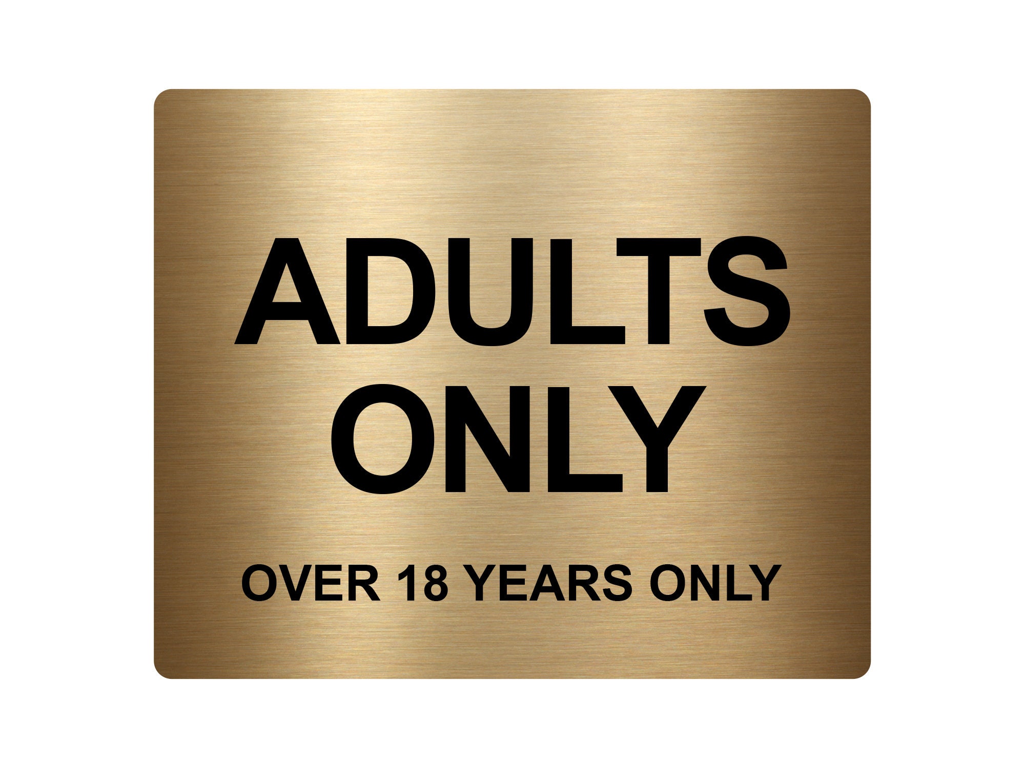 Adults Only Adhesive Door Sign: Over 18 Notice, Silver/gold/red/yellow ...