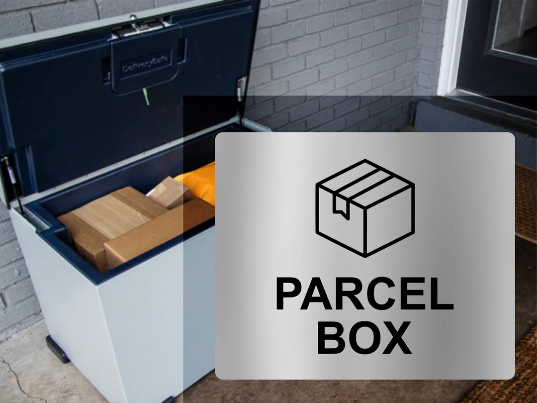 Parcel Box Sign: Adhesive Notice Sticker, Metallic Silver/gold/black - Etsy