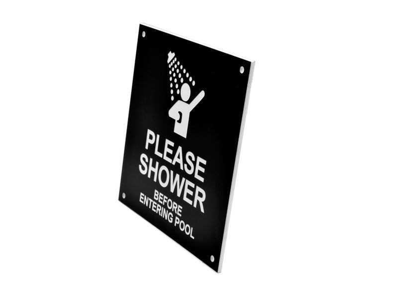 Please Shower Before Entering Pool Sturdy Waterproof 3mm - Etsy