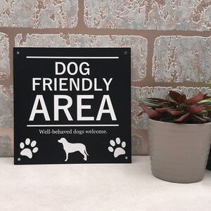 Dog Friendly Area Engraved Sign - Etsy UK