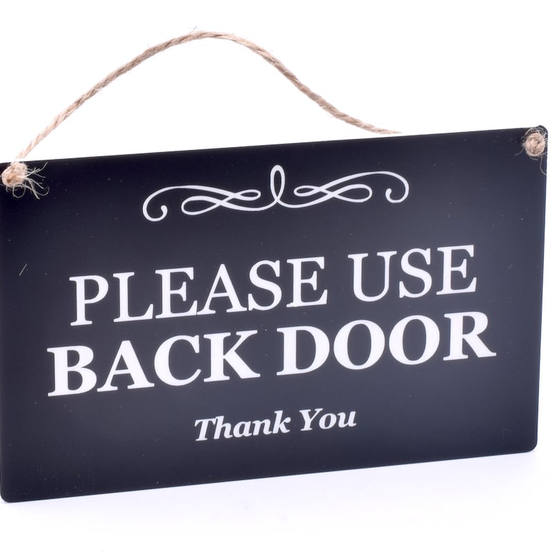Back Door Sign - Etsy