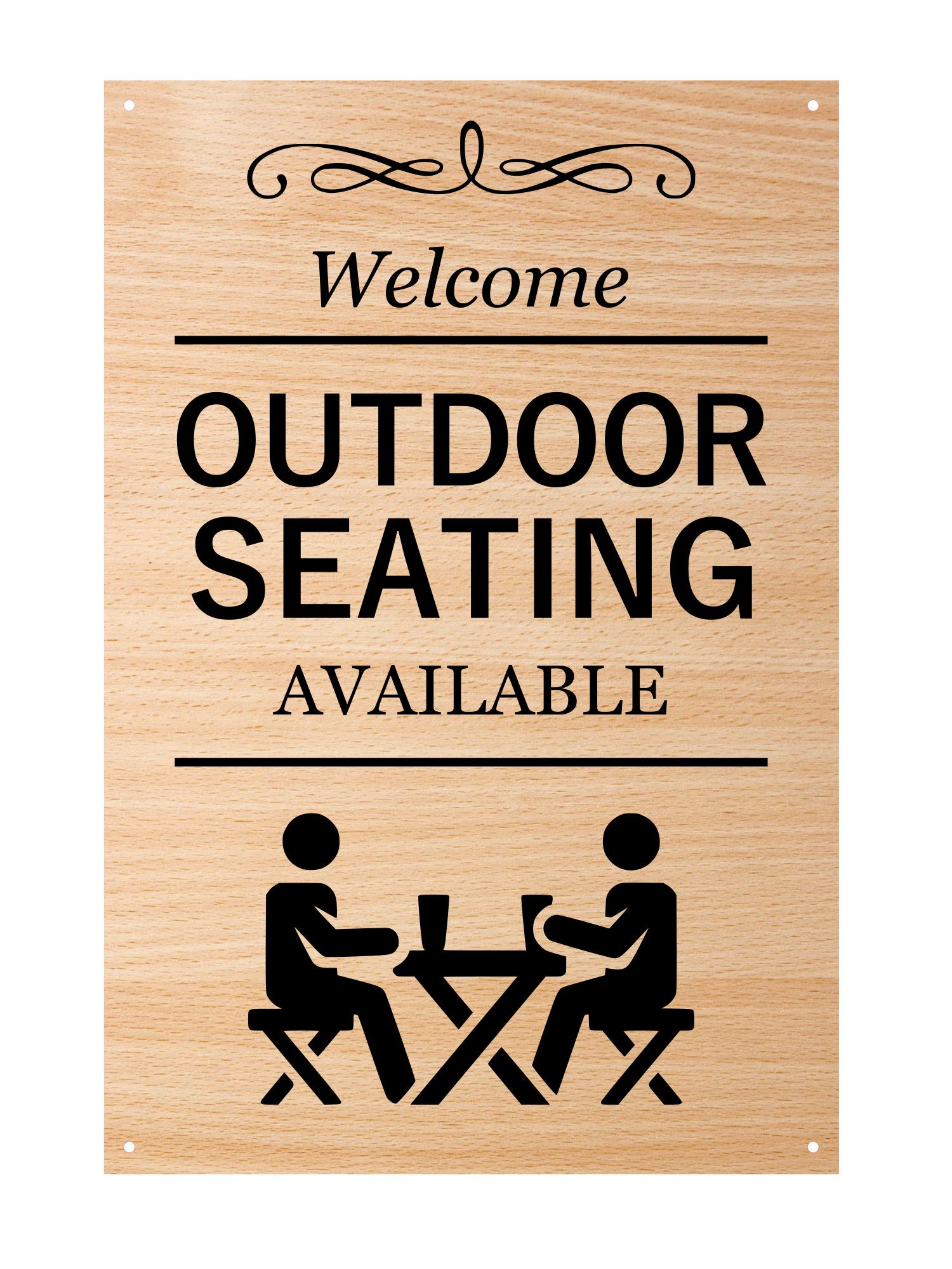 OUTDOOR SEATING AVAILABLE Sign Black / Grey / Wood Effect - Etsy UK