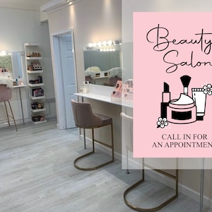 Beauty Salon Sign - Window Signage A4 Size - Etsy