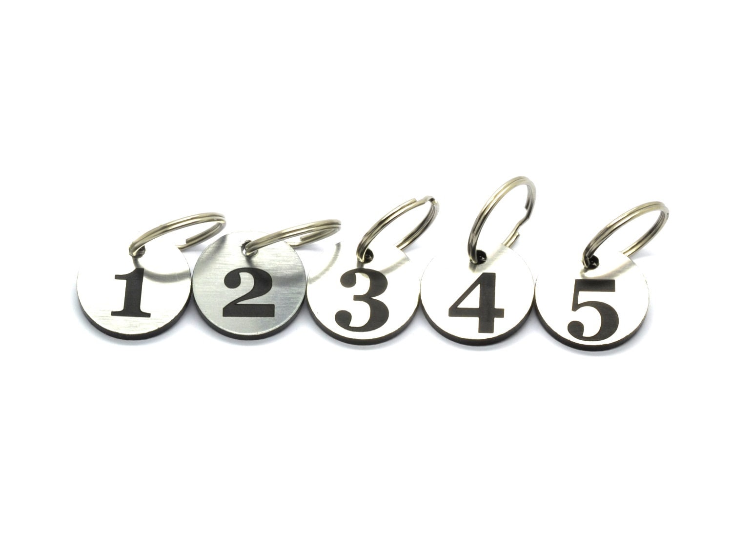Numbered Key Fobs 1 5 Small Silver Acrylic - Etsy