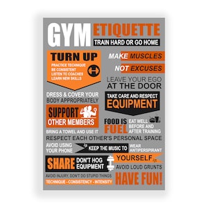 Gym Etiquette A3 Rules Adhesive Sign - Etsy UK