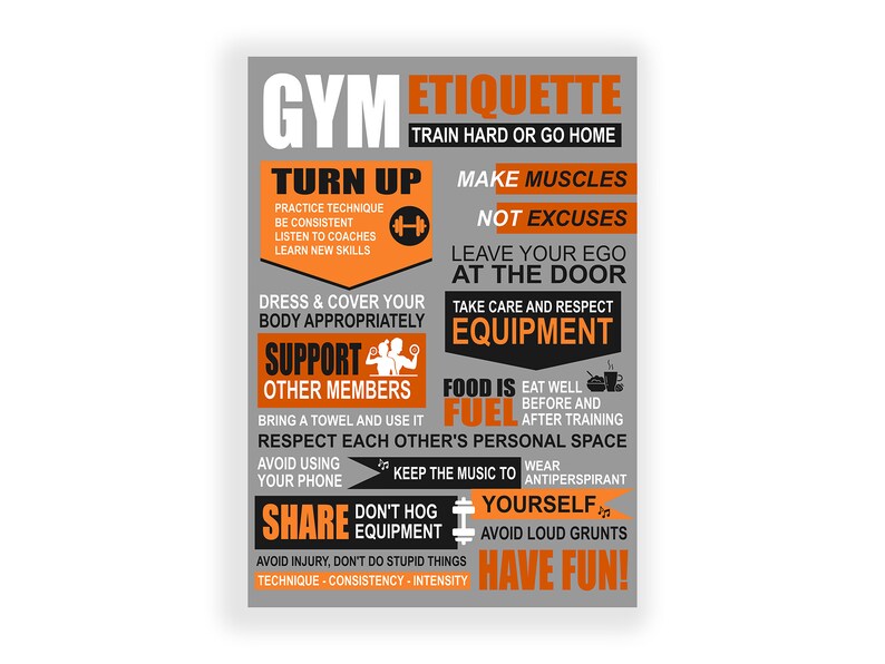 Gym Etiquette A3 Rules Adhesive Sign - Etsy