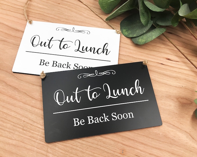 Out to Lunch Sign, Business Sign, Office Sign, Hanging Business Sign ...