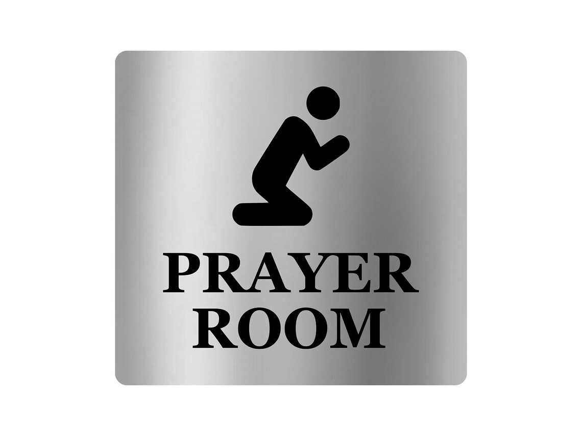 Prayer Room - Adhesive Door Sign, Gold / Silver / Copper or Black ...