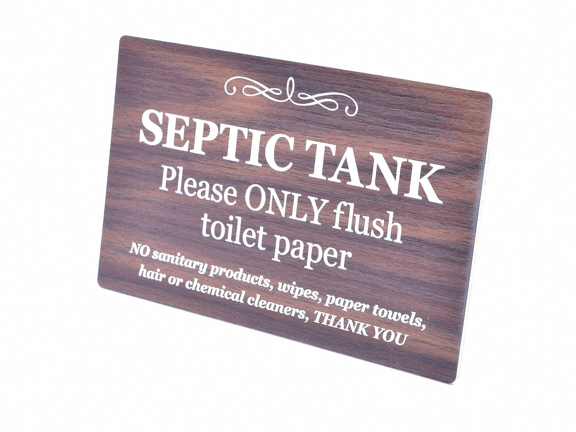 Septic Tank Sign With Adhesive Stylish Wood Effect Plaque - Etsy Australia