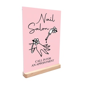 Nail Salon Sign Beauty Signage A4 Size - Etsy