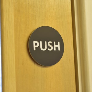 Push & Pull Circular Adhesive Door Signs - Etsy UK