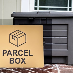 Parcel Box Sign: Adhesive Notice Sticker, Metallic Silver/gold/black - Etsy