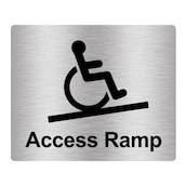 Access Ramp Wheelchair Sign Adhesive Sticker Notice With - Etsy