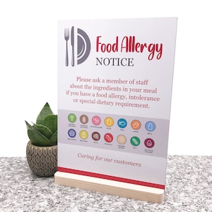 Food Allergy Icon Sign - Notice for Allergies and Intolerances - Etsy