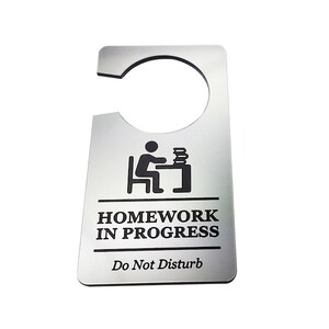 Doing Homework, Do Not Disturb - Generic Silver, Room Door Sign - for ...