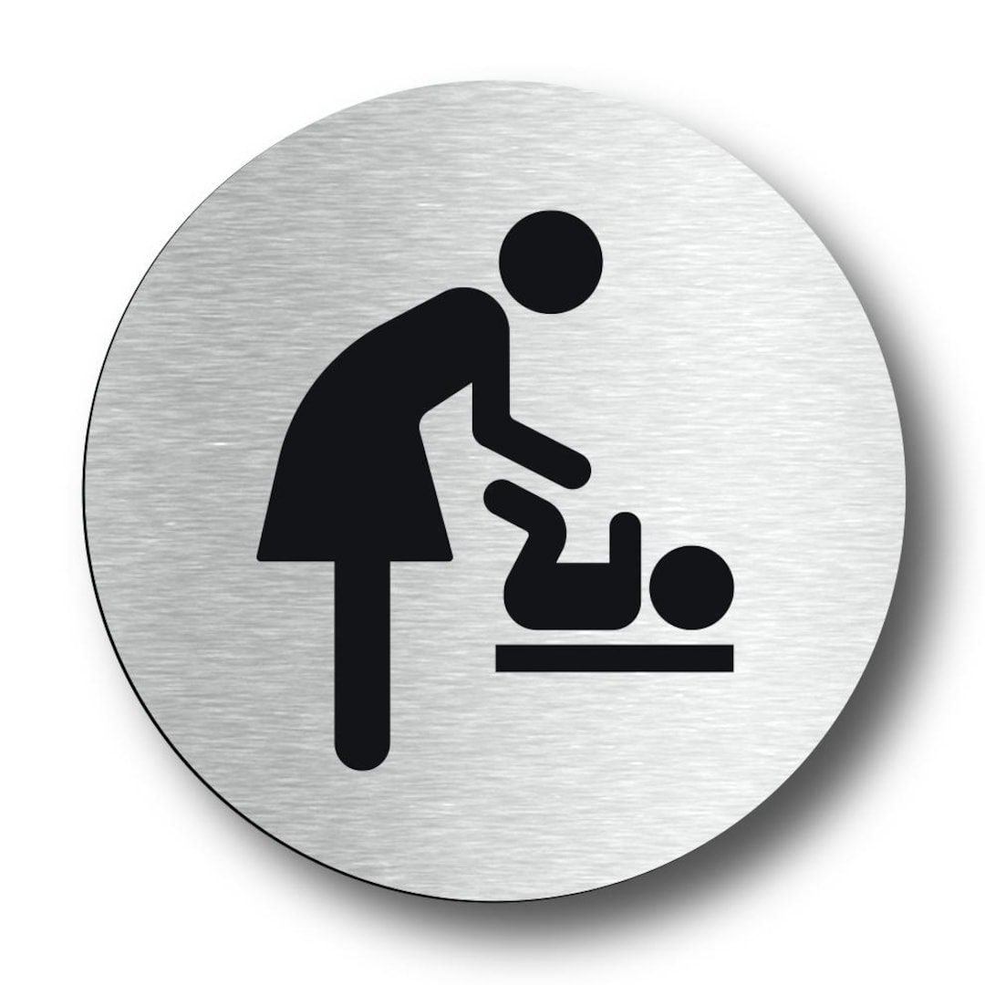 Silver Baby Changing Sign: 70mm Adhesive-backed Circle - Etsy