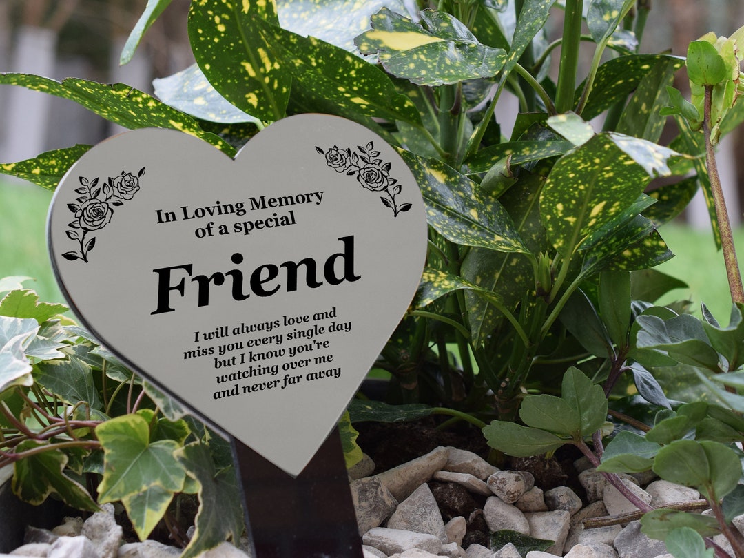 Engraved Friend Heart Memorial Plaque - Etsy
