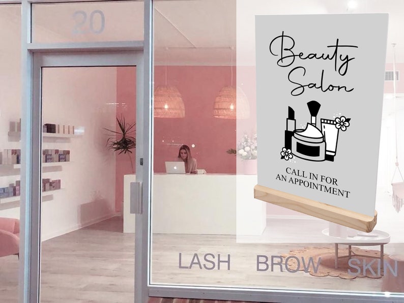 Beauty Salon Sign Window Signage A4 Size - Etsy
