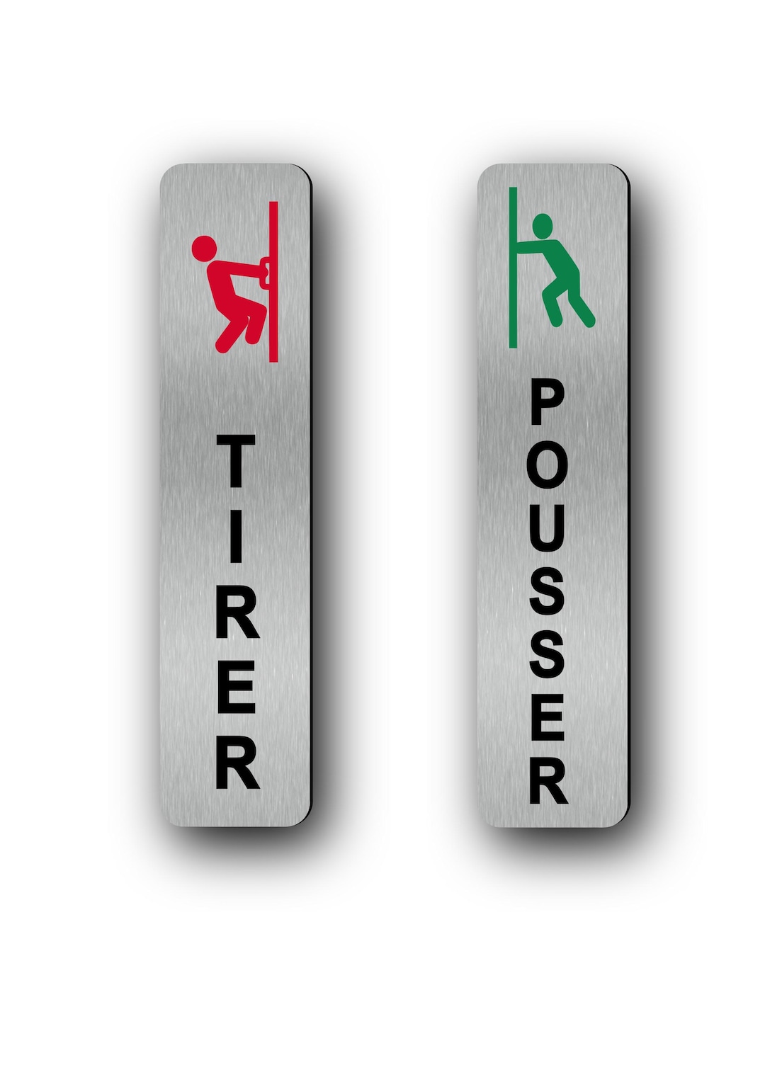 Plaques De Porte Autocollantes "tirer" & "pousser" En Aluminium ...