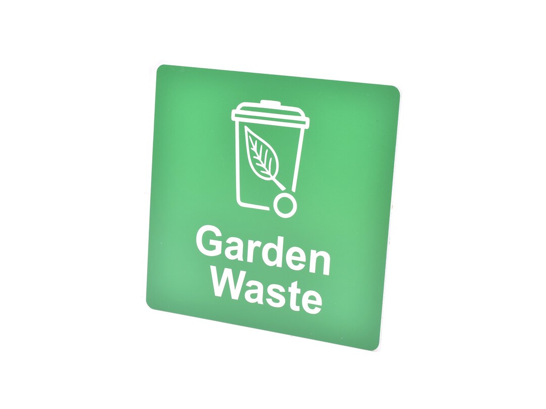 Garden Waste / Garden Rubbish Adhesive Sign Wheelie Bin - Etsy