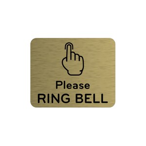 Please Ring Bell Sign: Gold Adhesive Acrylic Notice - Etsy