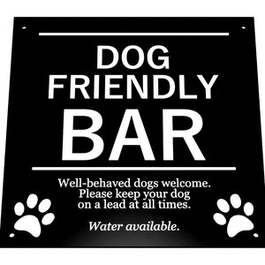 Dog Friendly Bar Engraved Sign - Etsy
