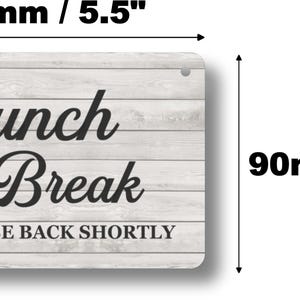 Lunch Break Hanging Sign: Be Back Soon Notice - Wood Effect - Etsy