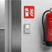 Red and White Fire Extinguisher Sign, High Strength Adhesive Backing ...