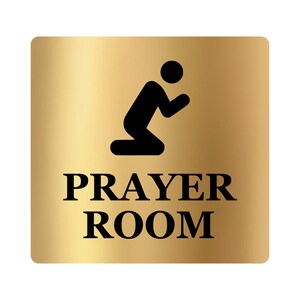 Prayer Room - Adhesive Door Sign, Gold / Silver / Copper or Black ...