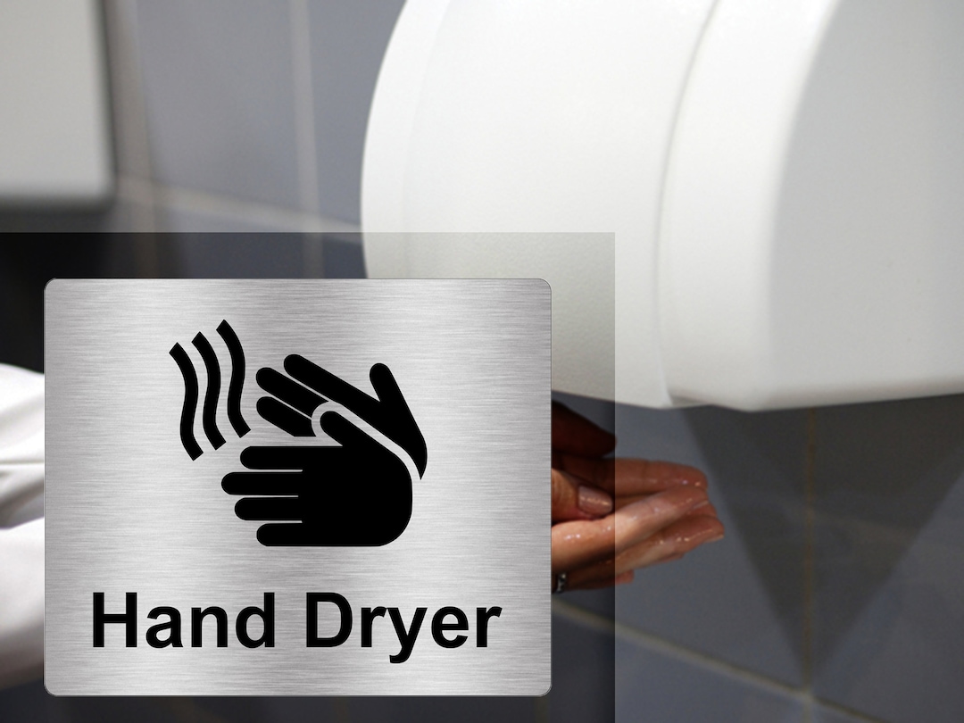 Hand Dryer Sign Adhesive Sticker - Etsy