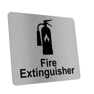 Metallic Silver Fire Extinguisher Sign: UV Printed, Indoor/outdoor ...