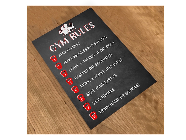Gym Rules A3 Adhesive Sign - Etsy UK