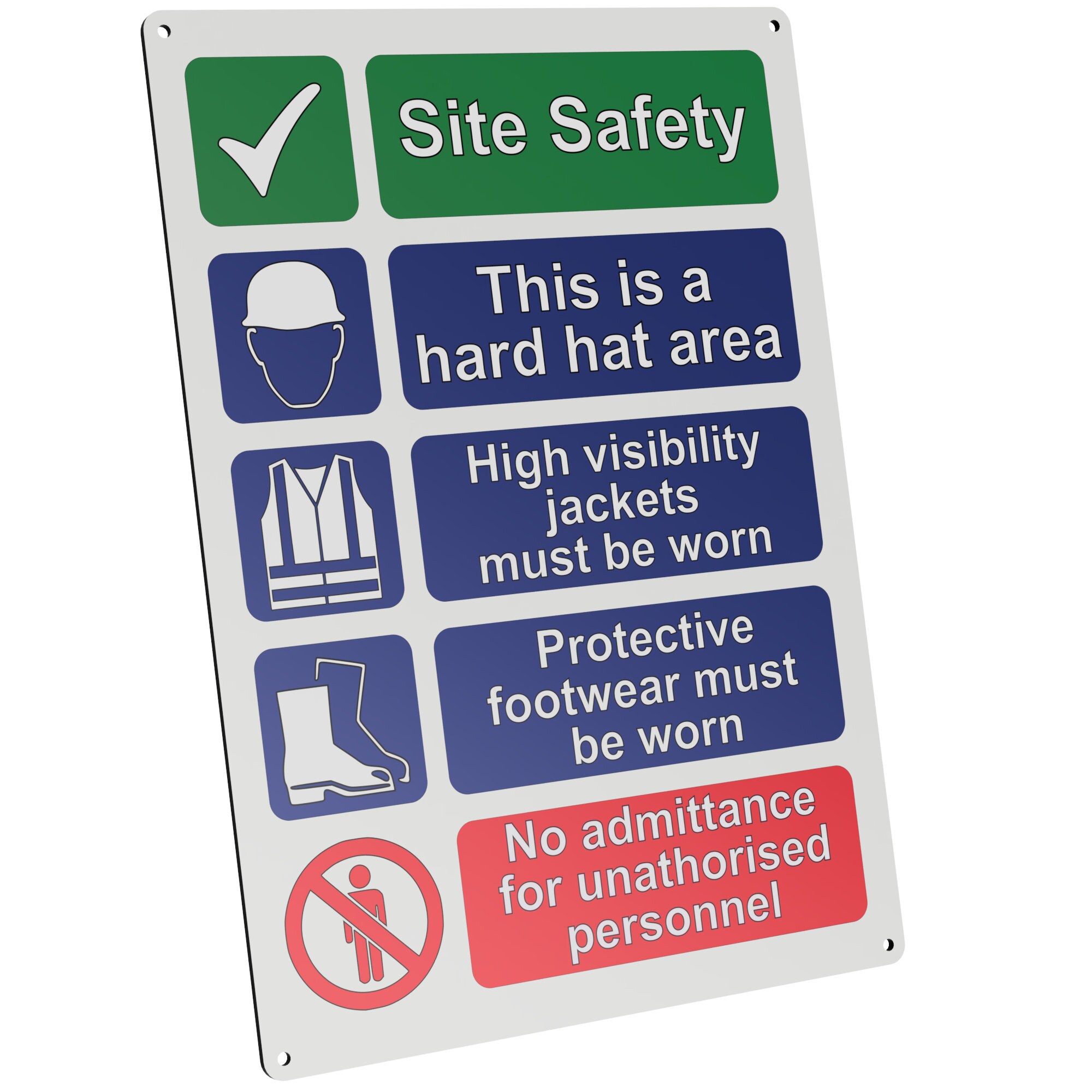 A4 Aluminium Site Safety Sign With Fixings. - Etsy