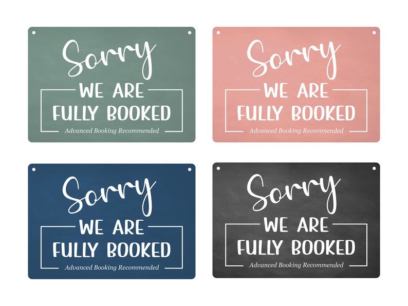 Sorry Fully Booked Sign | Shop Window Door - Etsy Canada