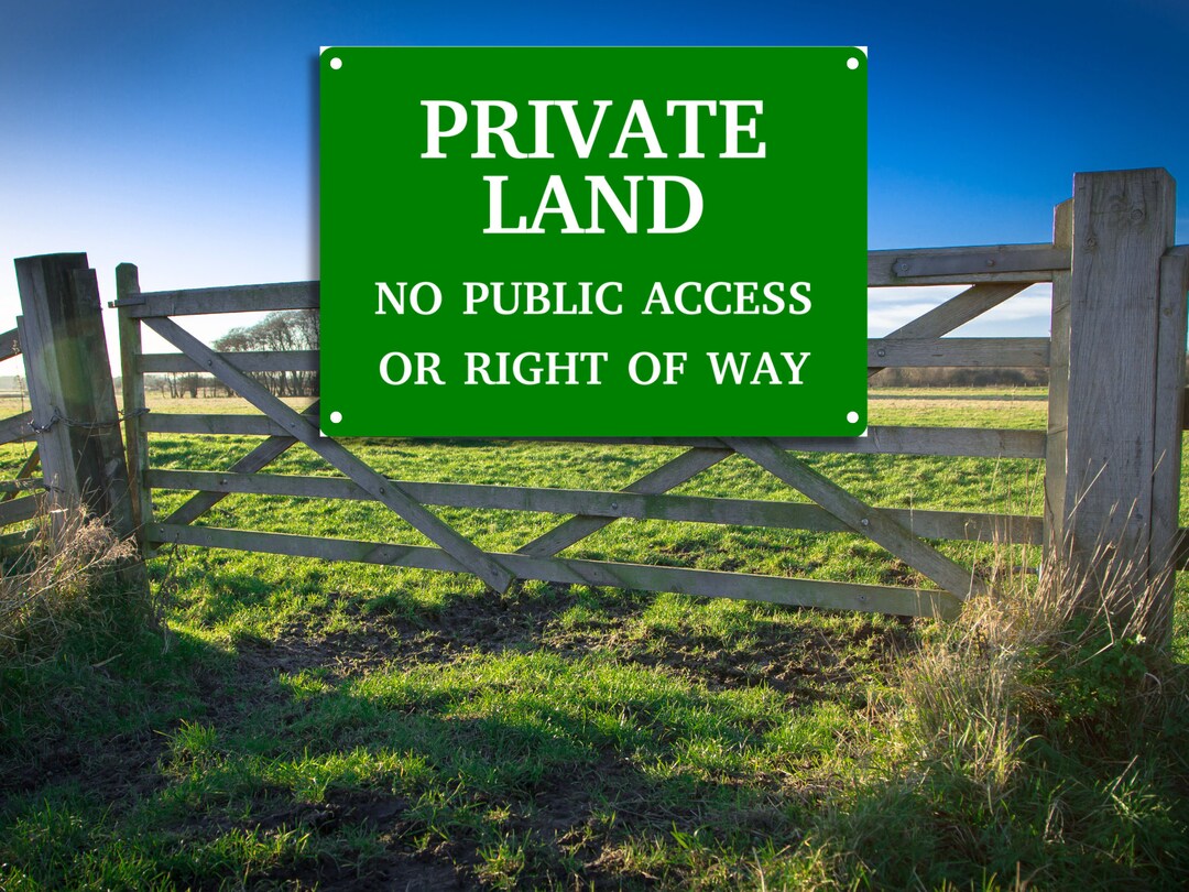 Private Land Sign, No Public Access, Green A4 Aluminium, 297x210mm ...