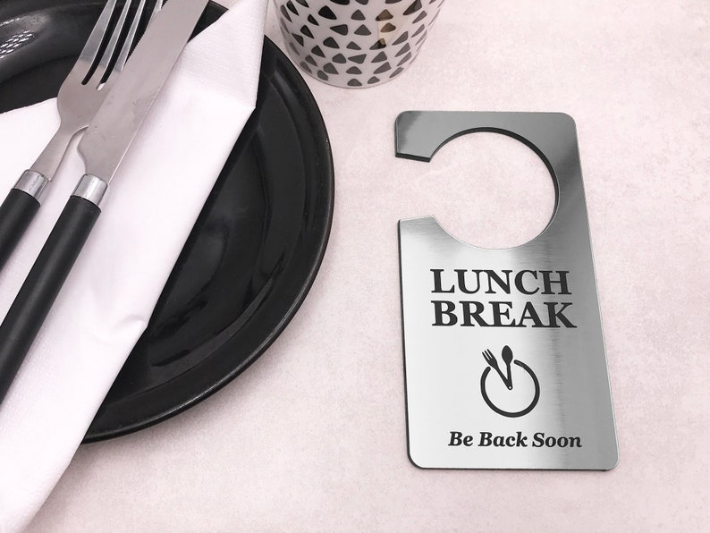 Lunch Break Door Hanger Be Back Soon Sign - Etsy