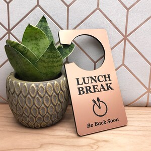 Lunch Break Door Hanger - Be Back Soon Sign - Etsy UK