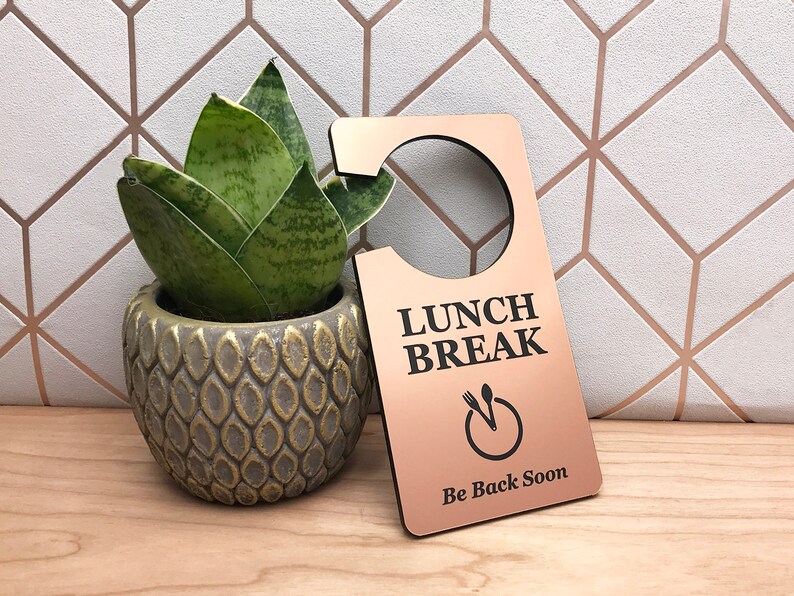 Lunch Break Door Hanger Be Back Soon Sign - Etsy