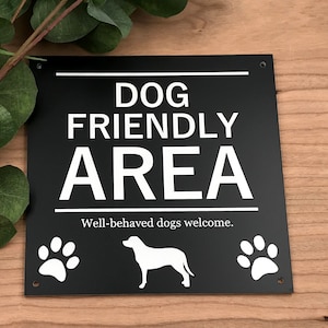 Dog Friendly Area Engraved Sign - Etsy UK