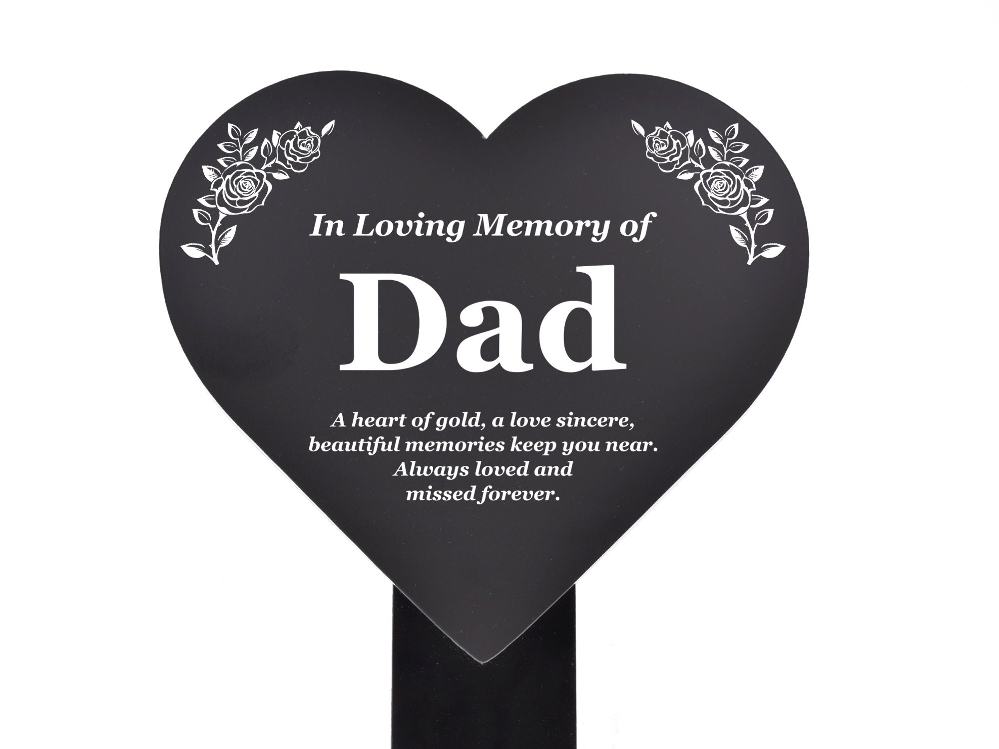Dad Memorial - Engraved, Heart Shaped, Plaque With Poem (father's Day ...