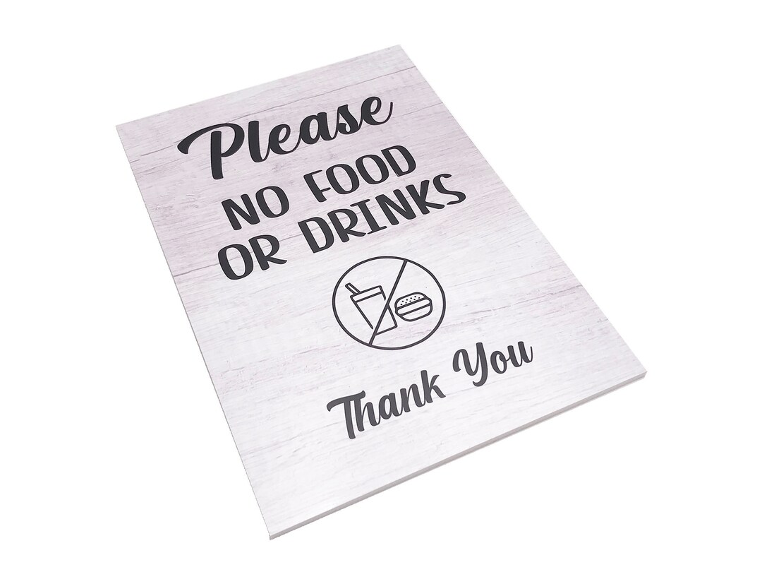 Please No Food or Drinks Sign - Available as Freestanding or Adhesive ...