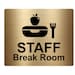 Staff Break Room Sign Adhesive Door Sticker Notice With Universal Icon ...