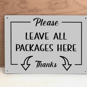 Parcel & Delivery Sign | Please Leave Packages Here Notice - Etsy