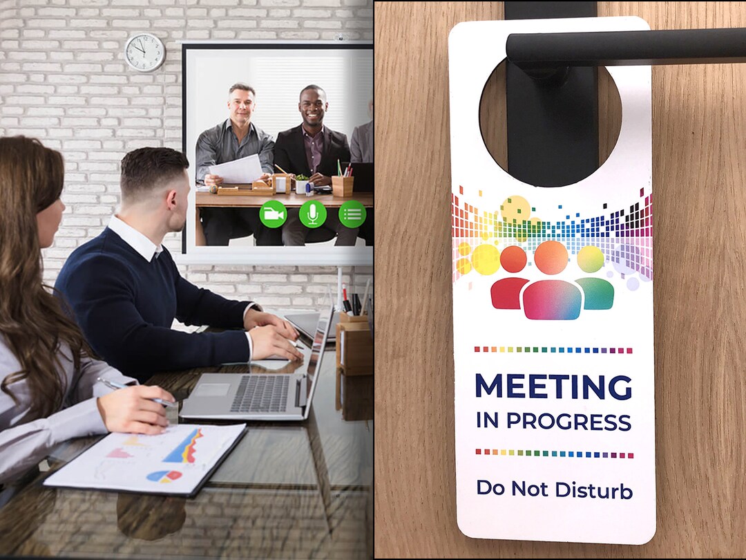 Do Not Disturb Door Hanger - Meeting in Progress - Etsy