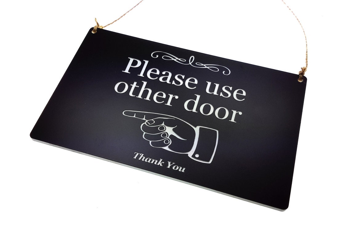 Reversible 'please Use Other Door' Sign - Double Sided - Etsy