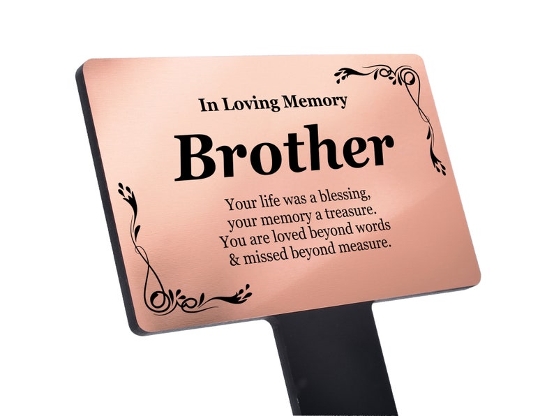 Engraved Brother Memorial Plaque Stake - Etsy