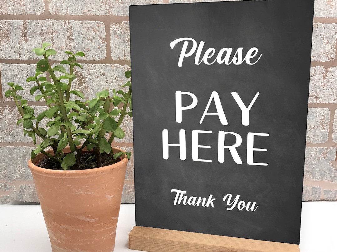 Please Pay Here Freestanding Sign - Etsy